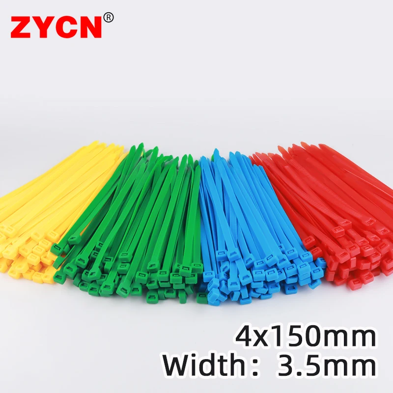 100PCS-Plastic-Nylon-Cable-Tie-4x150mm-Width-3-5mm-High-Temperature ...