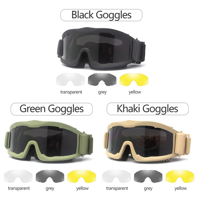 New Upgrade 3mm Tactical Goggles Military Combat Explosion-proof Anti ...