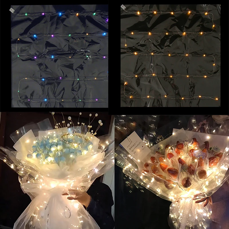 LED-Bouquet-String-Light-Galaxy-Flower-Wrapping-Paper-Transparent ...