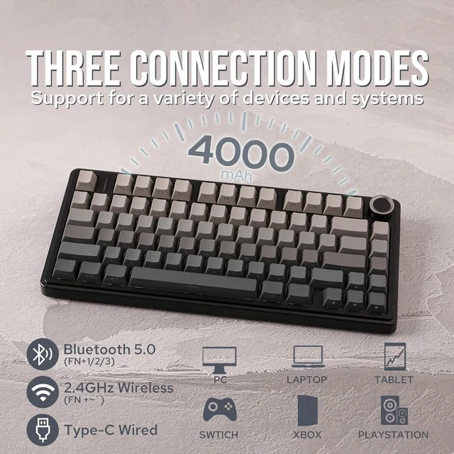 AULA F75 Pro Gasket Mounted Wireless Gaming Mechanical Keyboard RGB ...
