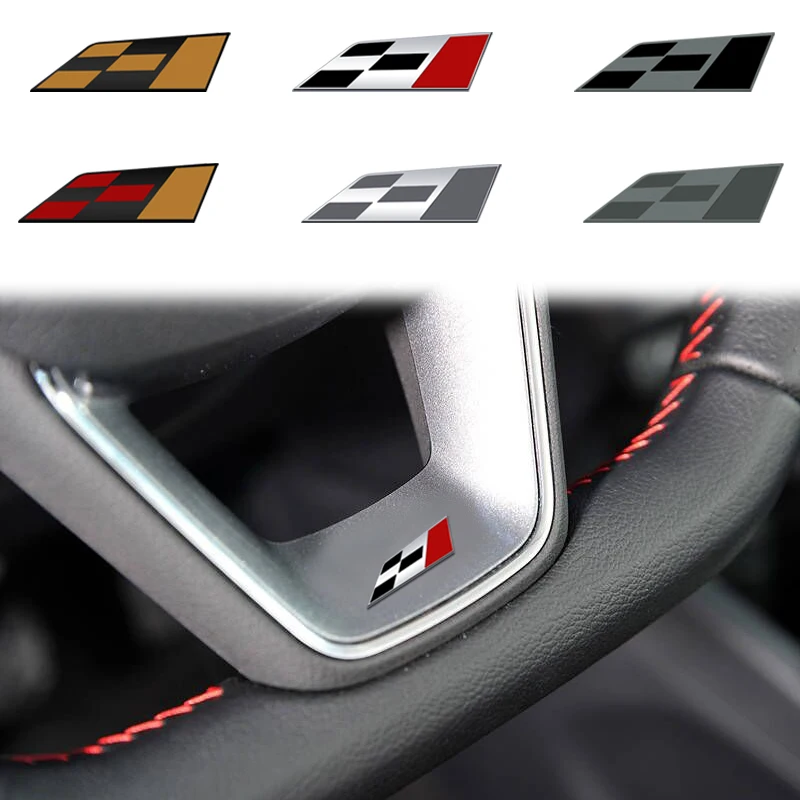 Car Styling Race Flag Badge Car Steering Wheel Emblem Sticker For Seat ...