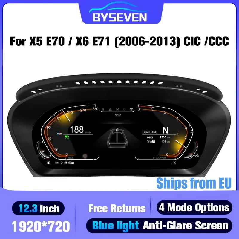Byseven For BMW X5 E70/BMW X6 E71 (2006-2013) CCC/CIC 12.3inch LCD ...