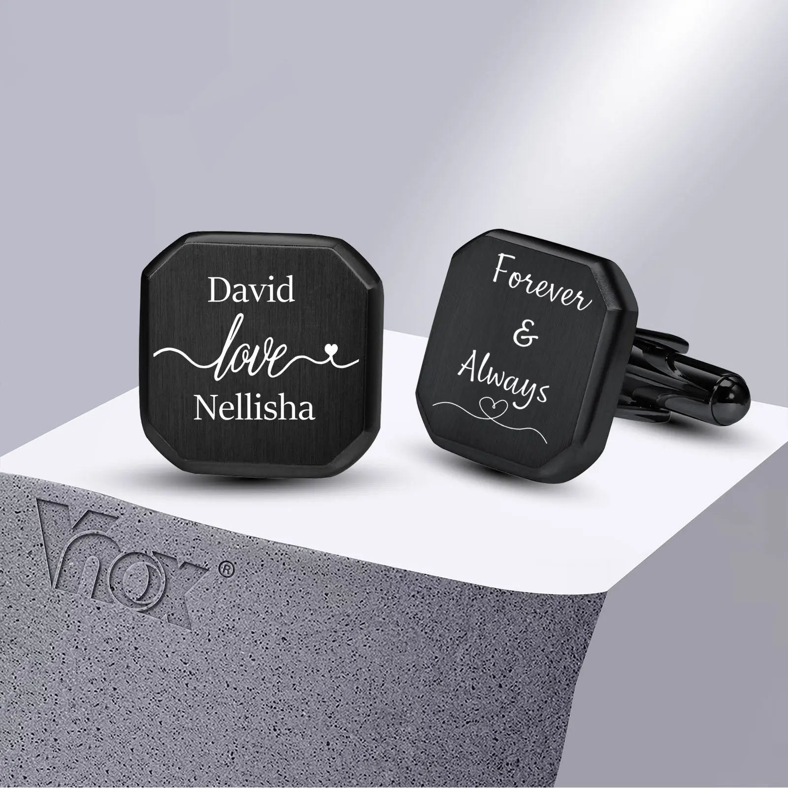 Vnox-Free-Personalized-Cufflinks-for-Men-Black-Stainless-Steel-Shirt ...