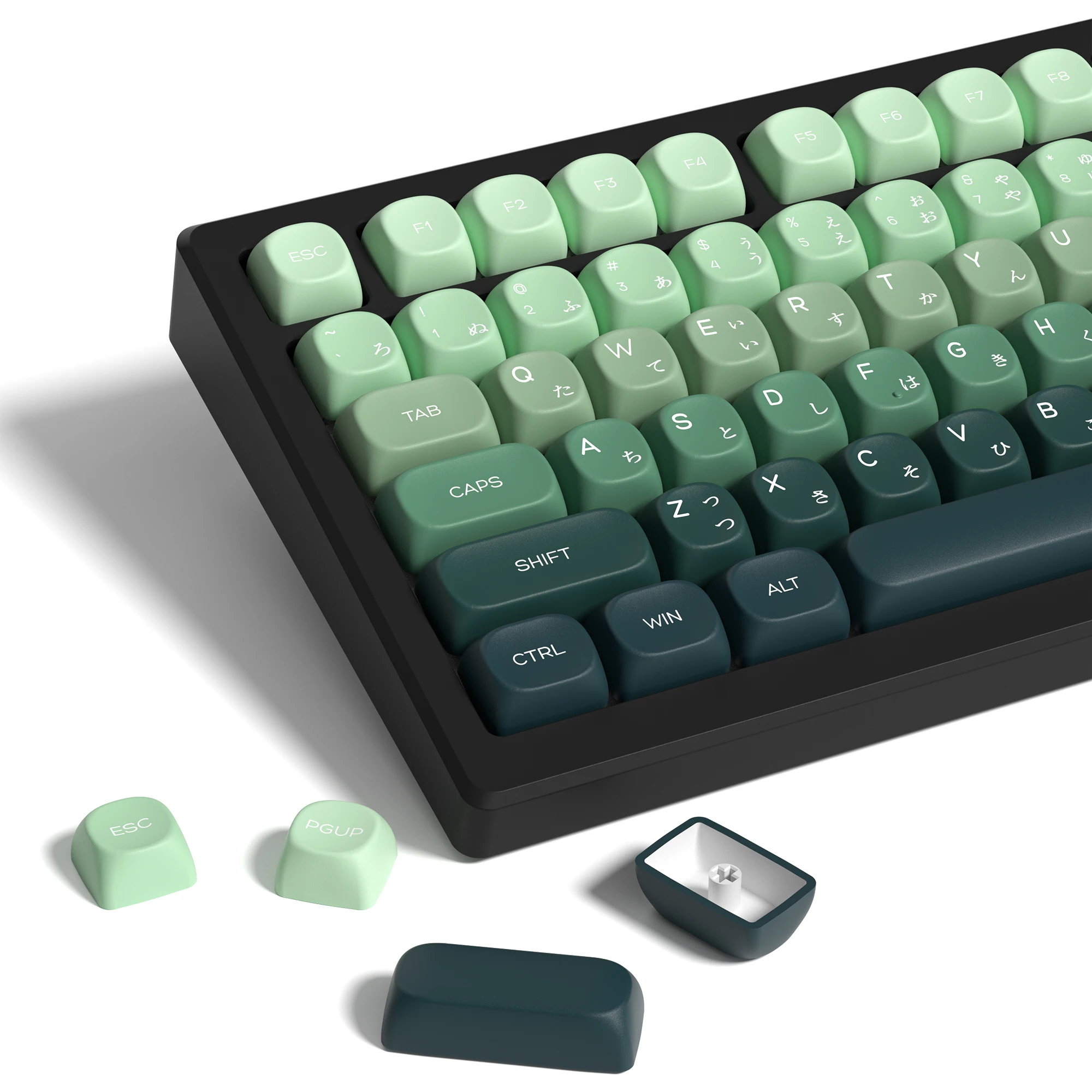 134-Keys-Gradient-Green-MOA-Profile-PBT-Keycaps-Customs-Dye-Sub-Key ...