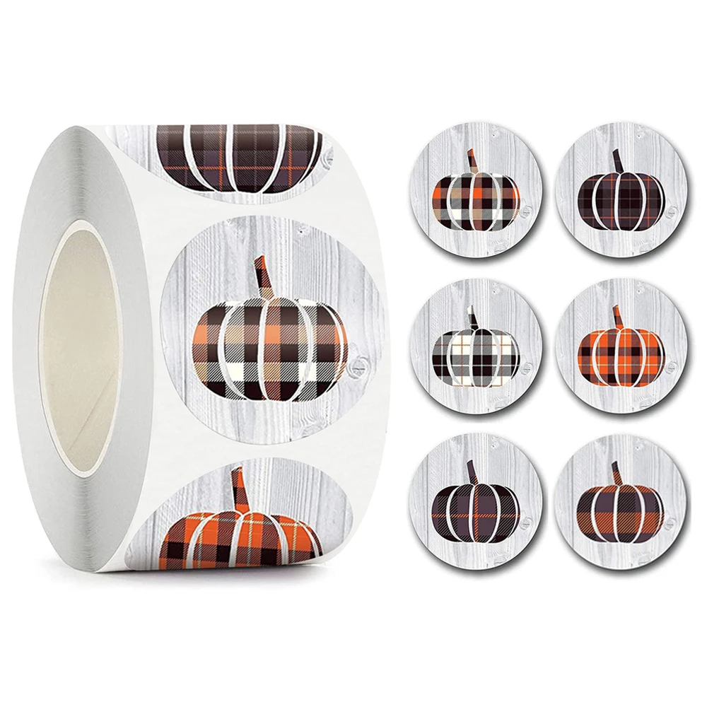 500pcs Happy Halloween Pumpkin Label Stickers 1inch Adhesive Labels for ...