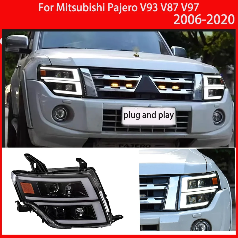 for-Mitsubishi-Pajero-V93-V87-V97-2006-2020-LED-headlights-DRL-flashing-dynamic-daytime-running ...