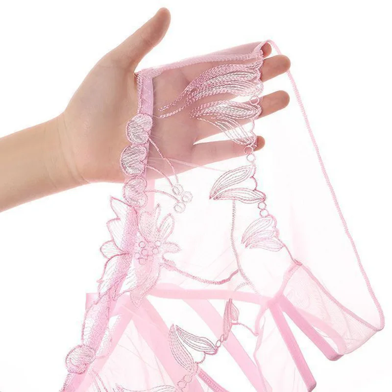 Sexy-schiere-H-schen-mit-offenem-Schritt-f-r-Frauen-voll-transparente-Spitze-bestickte-Riemen ...