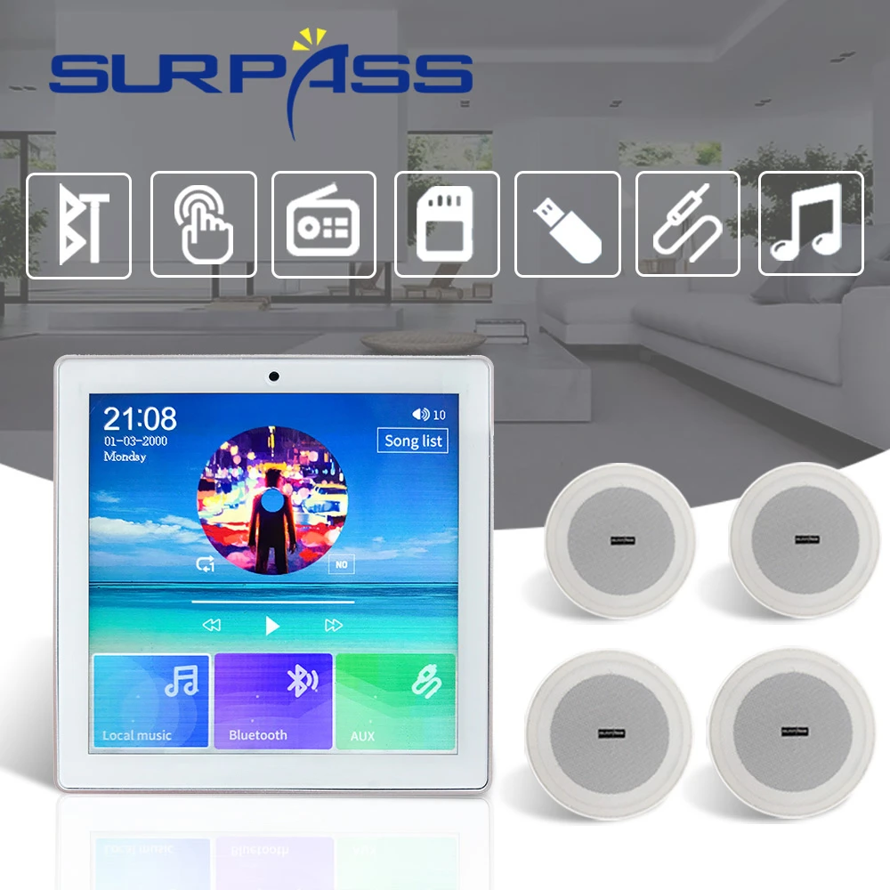 Smart Home Audio 4*20w Bt Wall Amplifier Sound System Stereo Sound ...