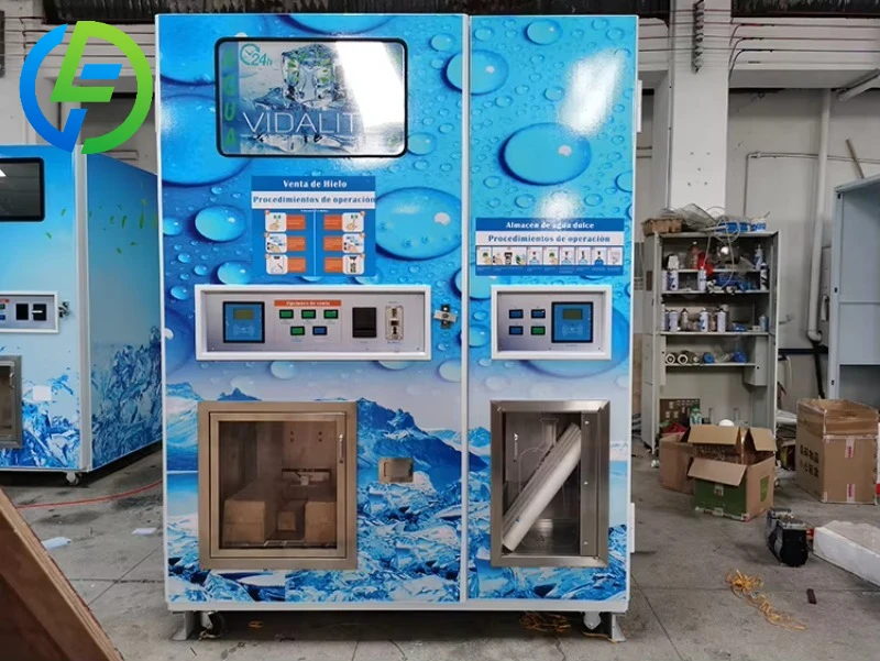 Máquina expendedora de agua y hielo comercial de autoservicio 800 GPD ...