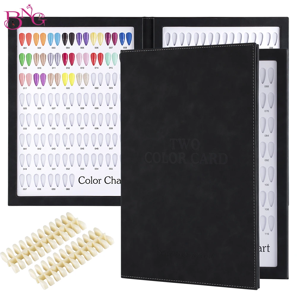 120-Nail-Art-Color-Palette-Display-Book-Leather-Nail-Color-Chart-with ...