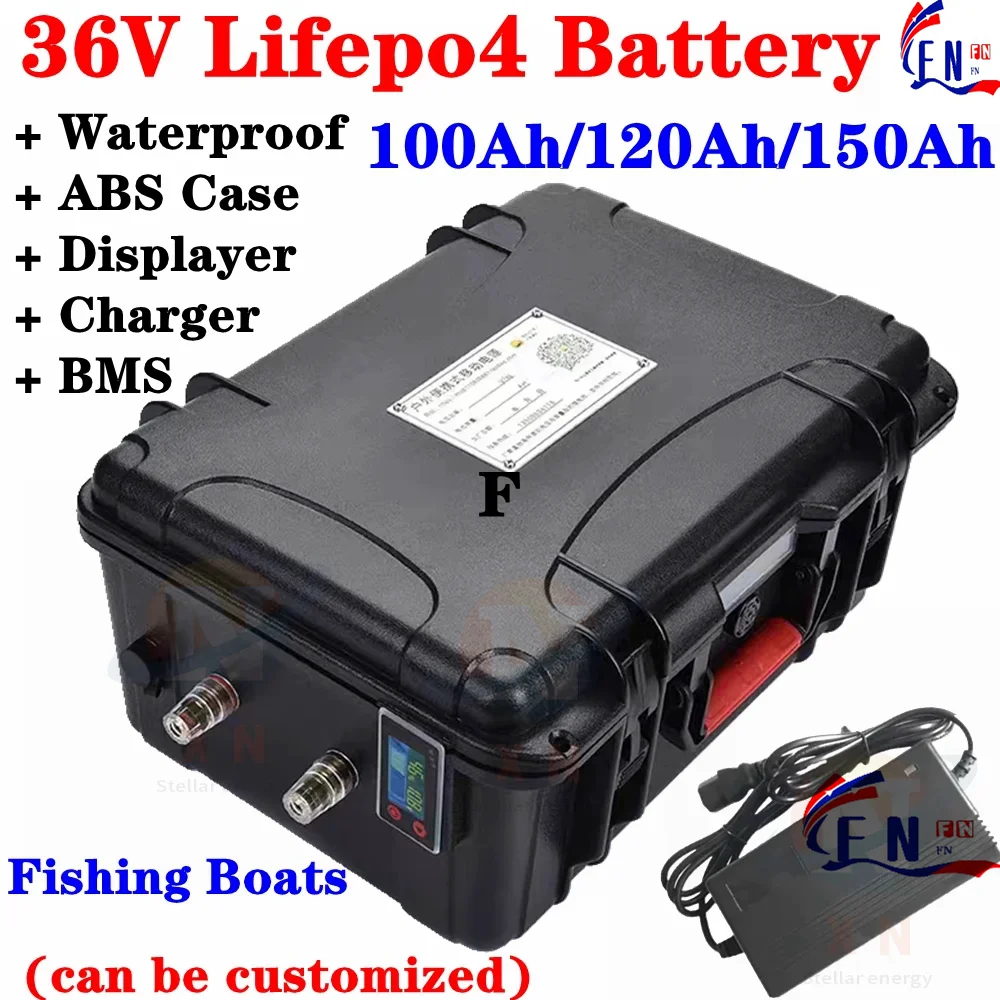 Waterproof-36V-150Ah-100Ah-120Ah-LiFepo4-lithium-battery-pack-with-BMS ...