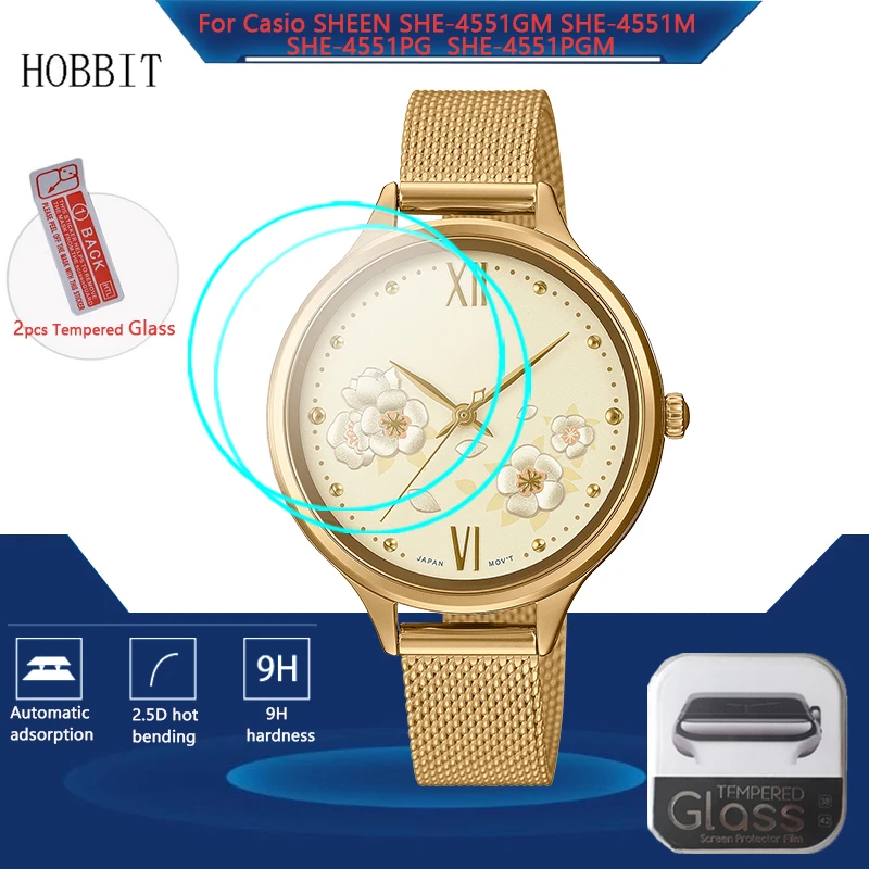 2PCS 9H Tempered Glass Screen Protector For Casio SHEEN SHE 4551GM ...