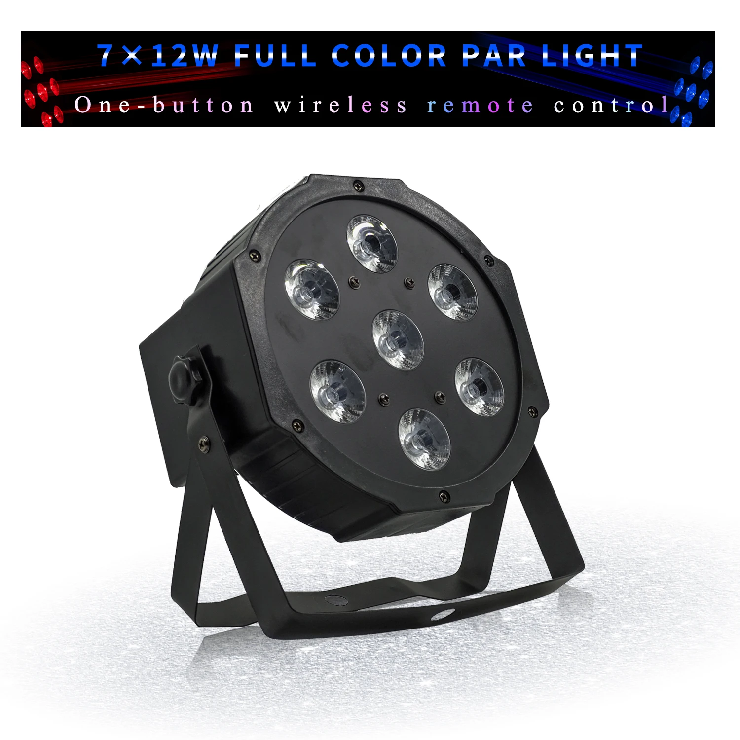 7x12w rgbw 4 em 1 led controle remoto sem fio par luz de iluminação ...