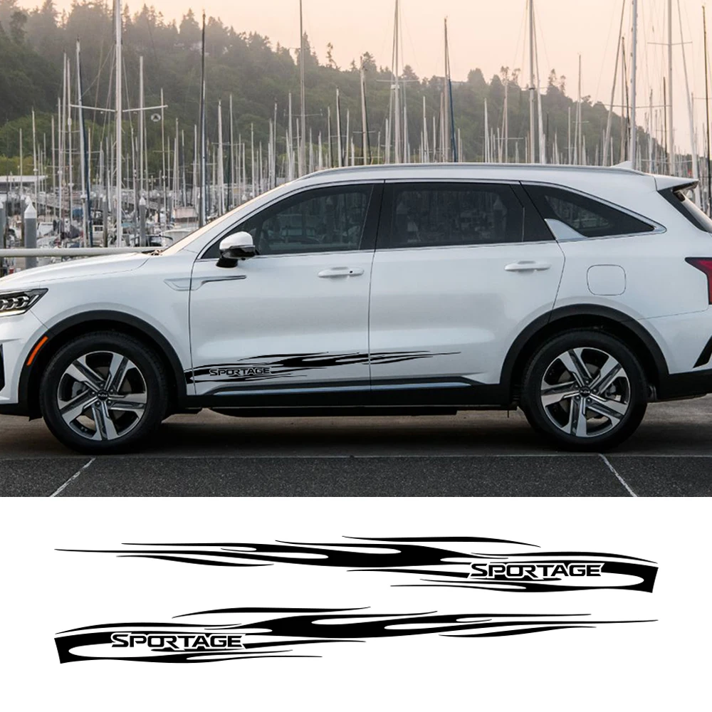 For Kia Sportage 3 5 2 1 4 R QL Car Side Skirt Stickers Car Irregular ...