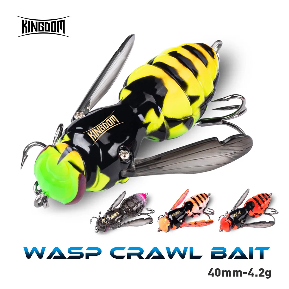 Kingdom-Wasp-Crawl-Bait-Artificial-4-2g-40mm-Floating-Insect-Bionic ...