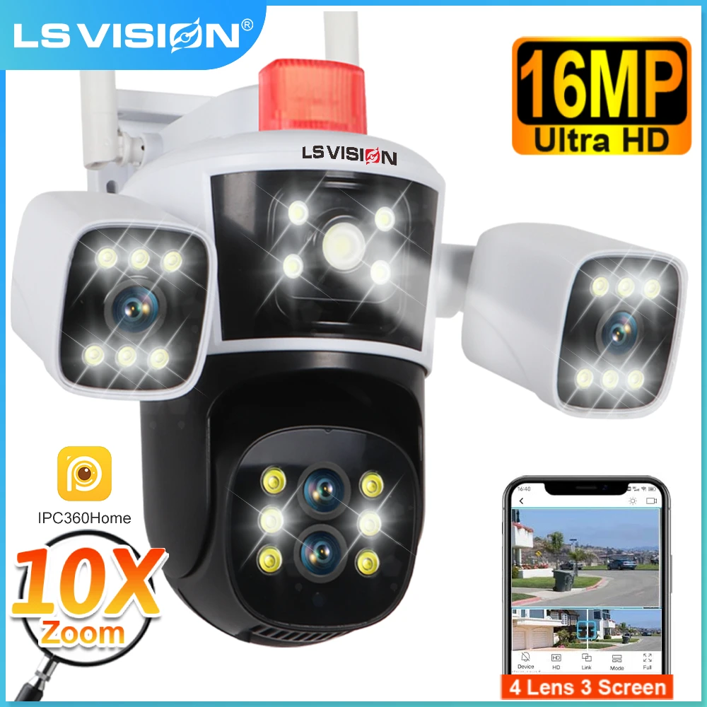 LS-VISION-16MP-8K-10XZoom-Wifi-Survalance-Camera-Four-len-Three-Screens-CCTV-Video-Security ...