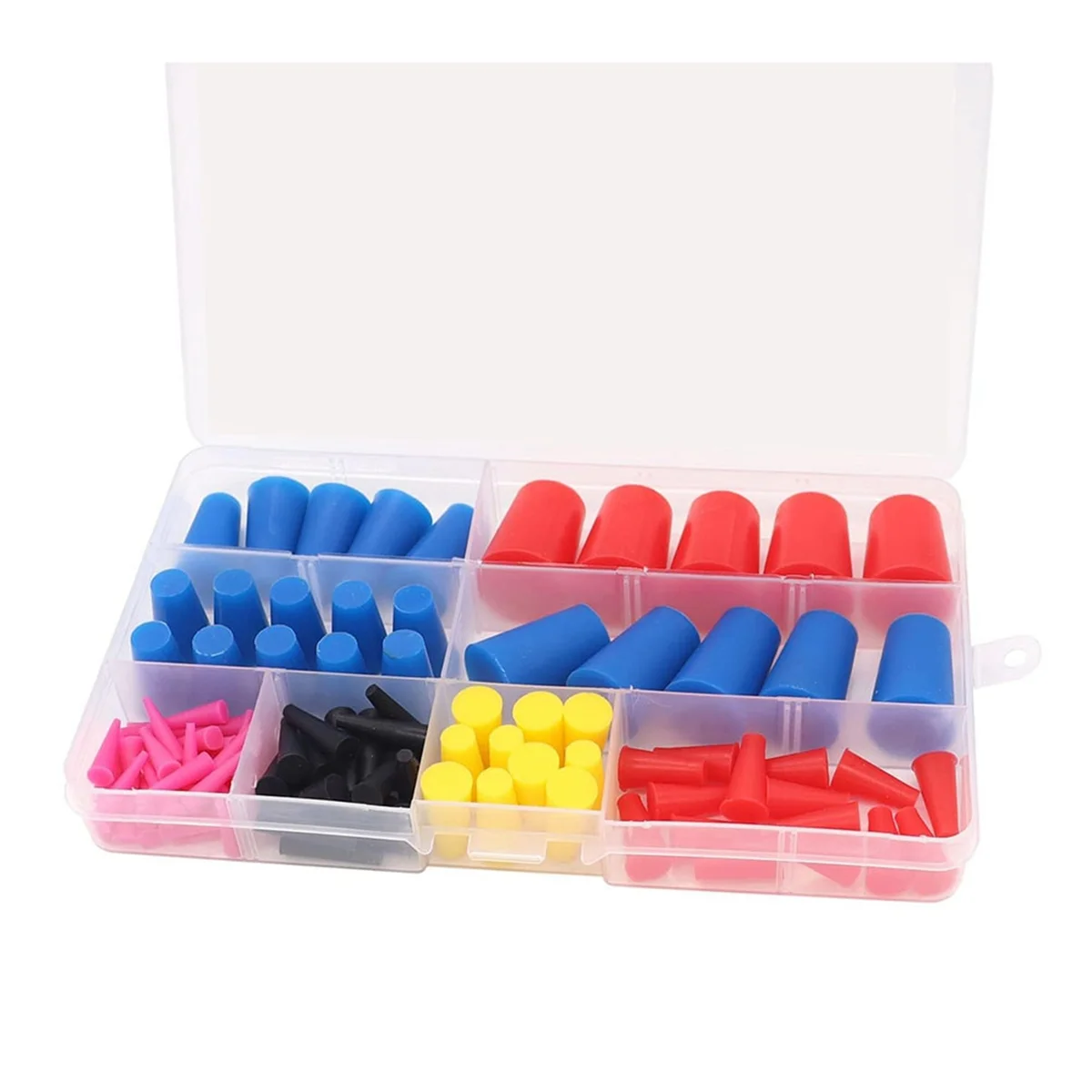 105Pcs-1-16Inch-to-5-8Inch-Silicone-Rubber-Tapered-Plug-Assortment-Kits ...