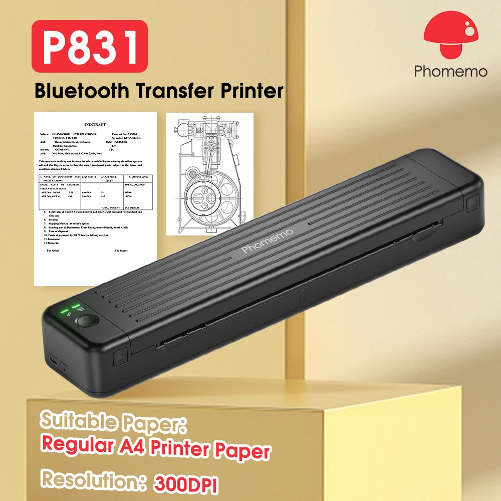 Bluetooth-Portable-Printers-Wireless-P831-Inkless-Printer-Portable ...