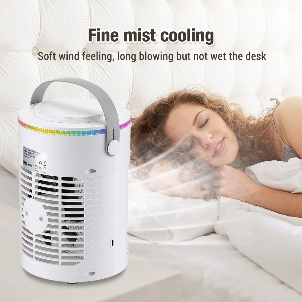 Spray-Cooling-Fan-Summer-Household-Desktop-USB-Fan-LED-Night-Light ...