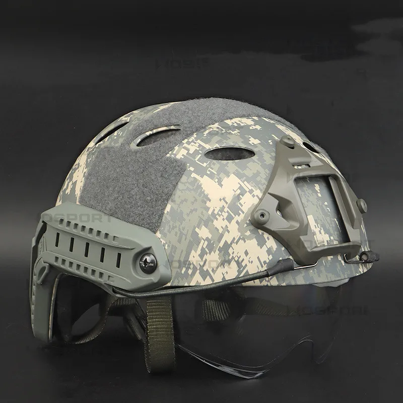 Gun-hunting-helmet-tactical-military-camouflage-FAST-helmet-goggles ...