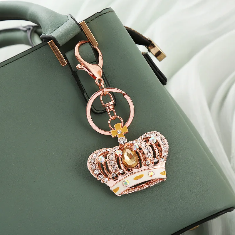 Luxury-Crystal-Crown-Keychain-Metal-Rhinestone-Keyring-for-Women-Party ...