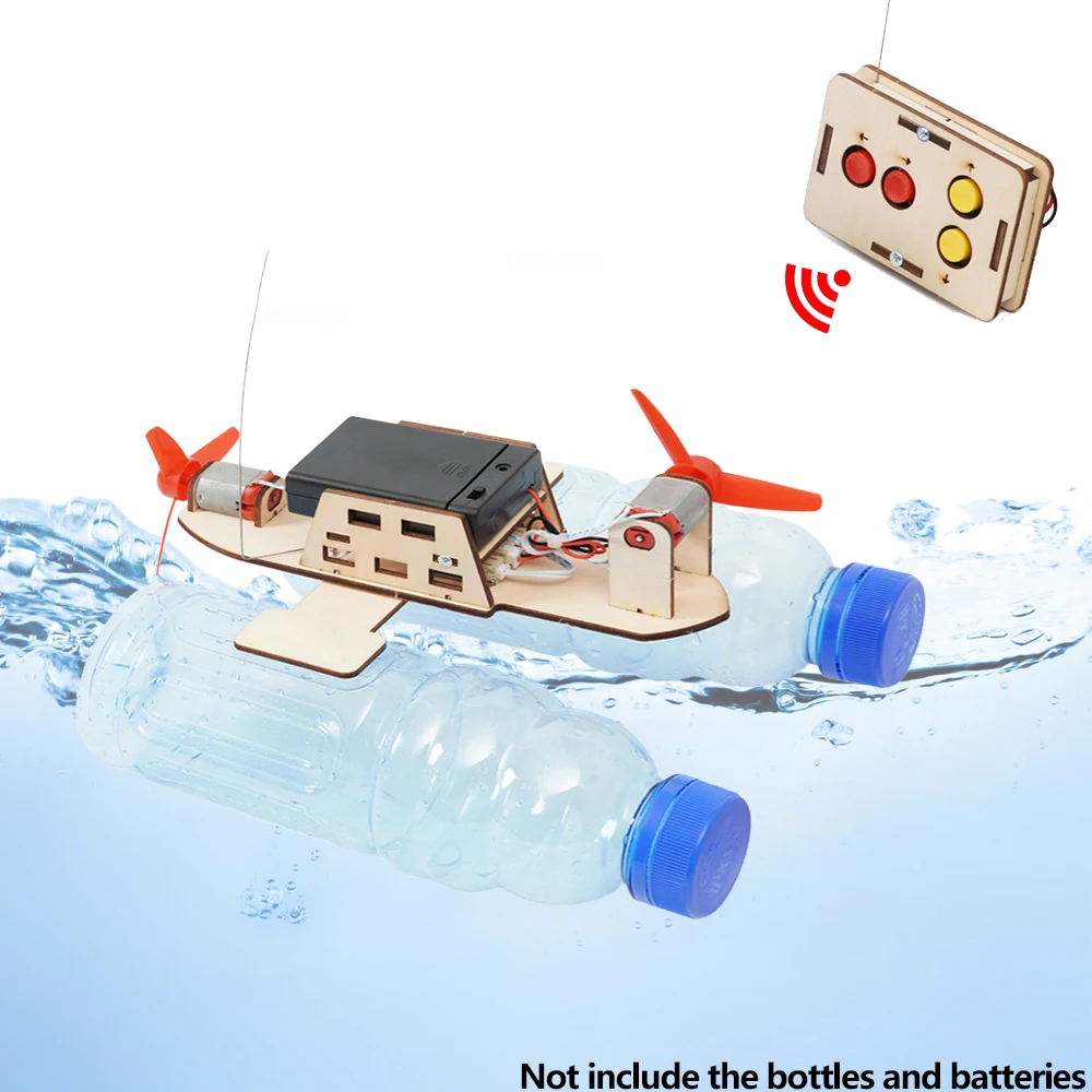 STEM Toys DIY Wooden Sailboat Model Kit Remote Control Boat Science ...