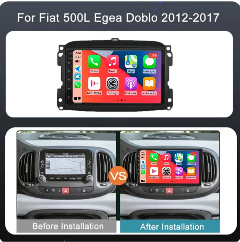 Android 14 Car Radio For Fiat 500L Egea Doblo 2012-2017 Multimedia ...