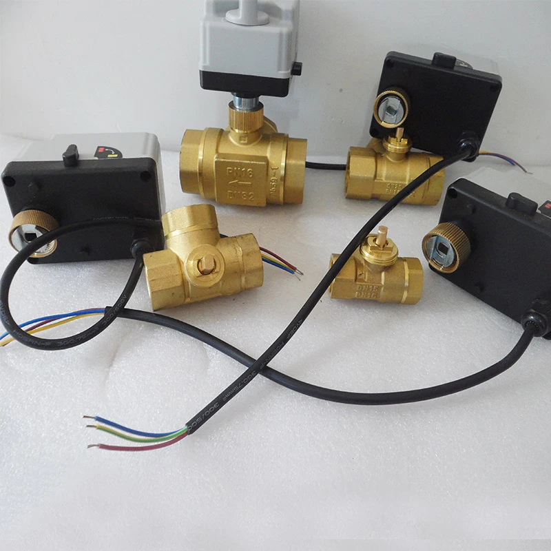 Electric actuator brass motorized ball valve AC220V DC12V-24V 3-wire 2 ...