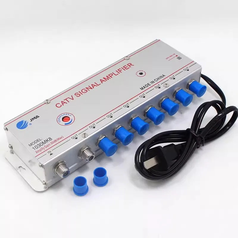 220V-30DB-1030MK8-1-Input-8-Output-Cable-TV-Signal-Booster-Analog ...