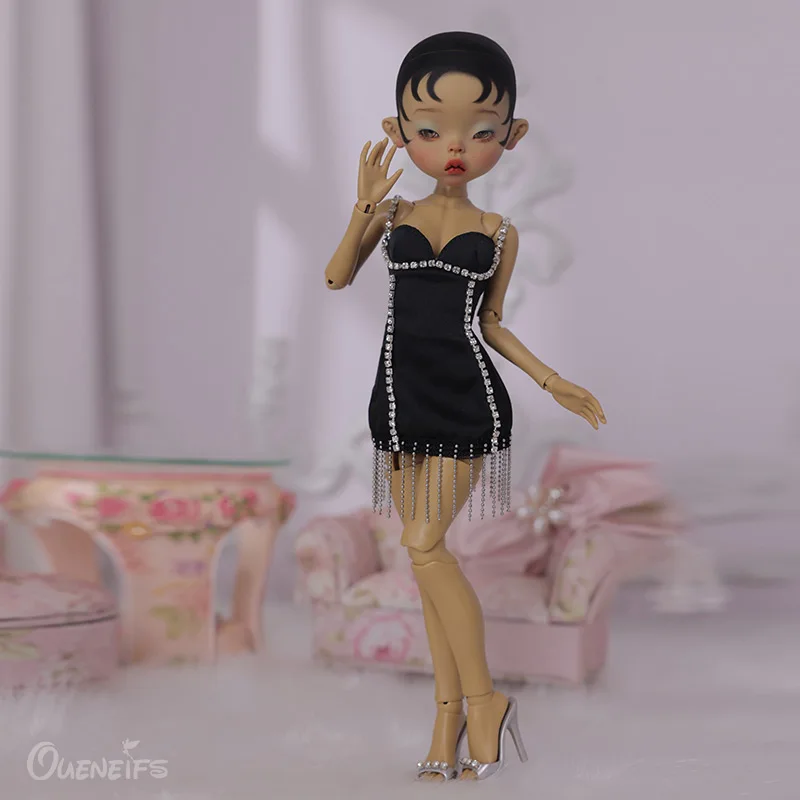 New BJD Nova 1/6 Yosd Doll Modern Retro Makeup Styling Party Girl Doll With Black Satin Dress ...