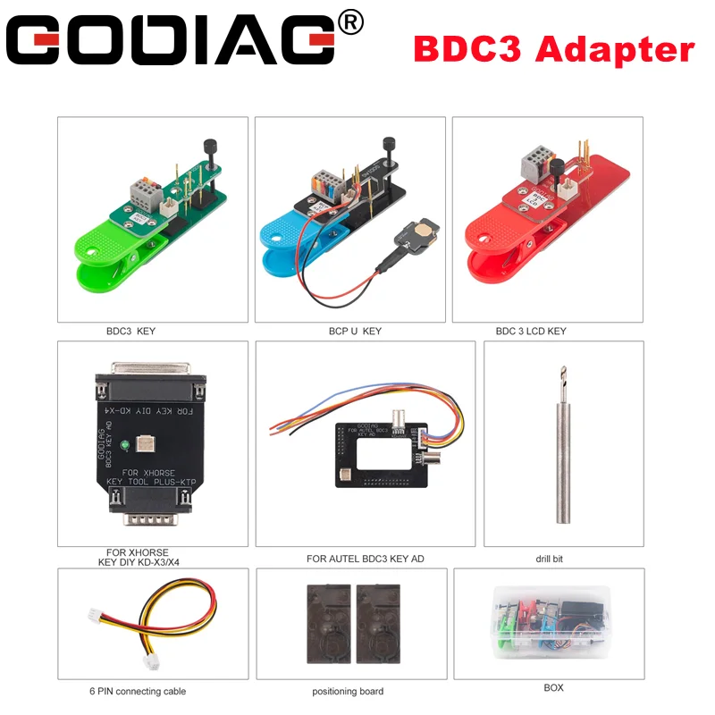 GODIAG BDC3 Adapter Kit Support BDC03 Key , BCP U Key【Encrypted】, BDC3 ...