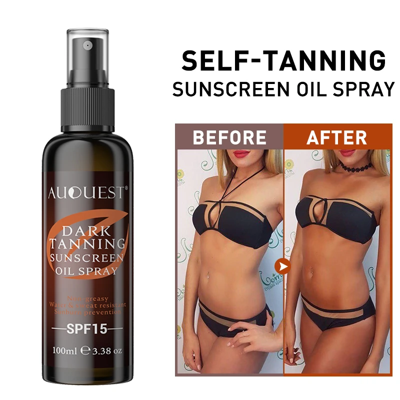 100ml Bronzer Spray For Body Oil Beach Self-tanning Lotion Protect Skin Sunscreen Female Shine ...