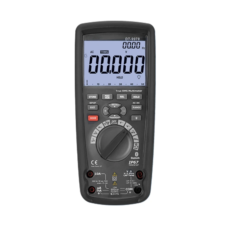 DT-9978 New Professional Multimeter Digital IP67 3.5'' LCD Display True ...