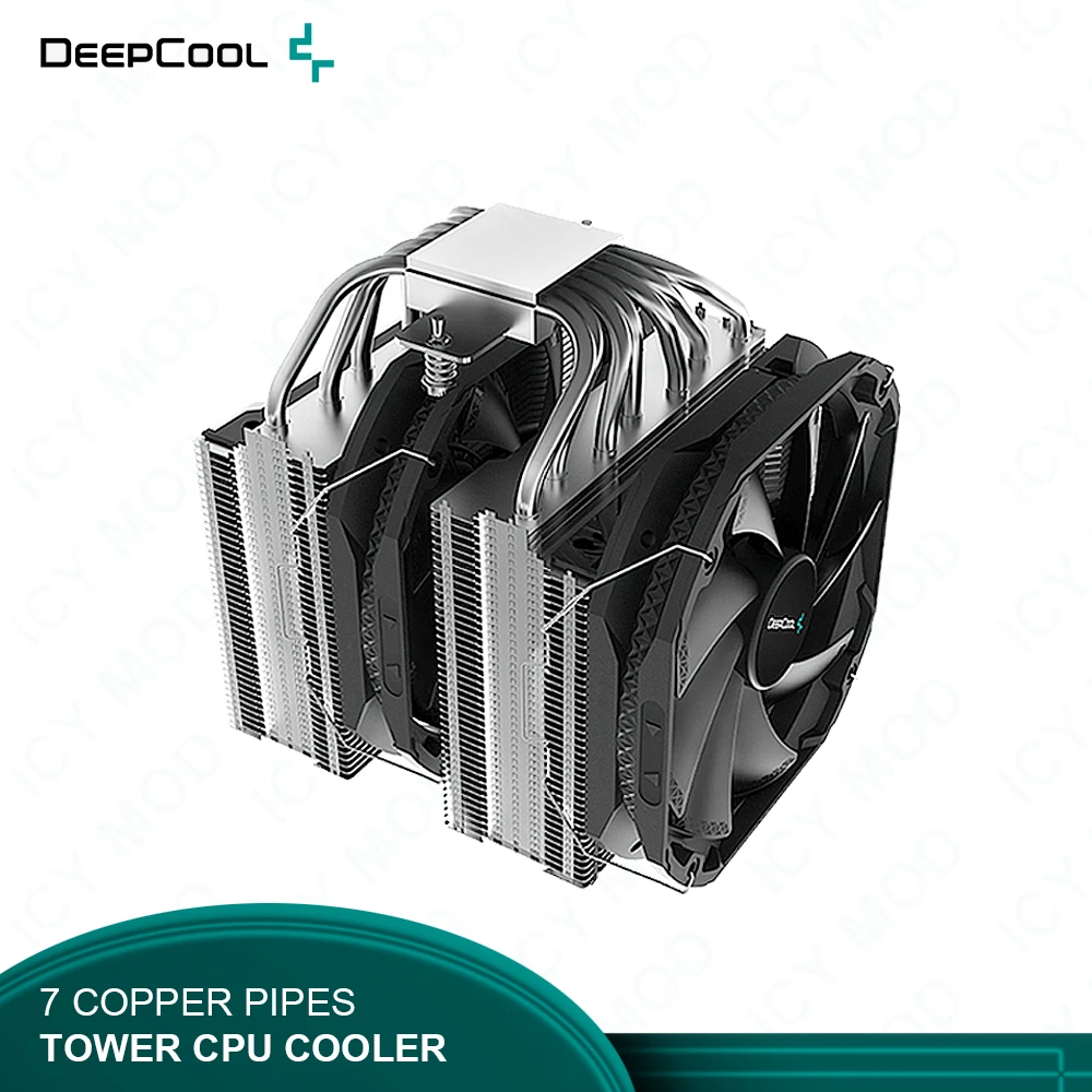 DeepCool Tower CPU 에어 쿨러, 듀얼 140mm PC 팬, 인텔 및 AMD 컴퓨터 칩용 히트 파이프 라디에이터 ...