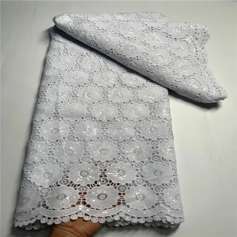 5-Yard-Pure-white-Hot-Selling-French-Lace-With-Sequins-African-Tulle ...