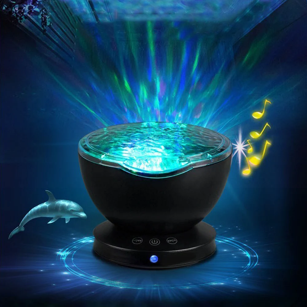 Ocean Wave Projector Night Light Music Speaker Light LED Party ...