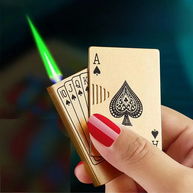Creative-Personalized-Lightemitting-Lighter-Men-s-Playing-Cards-Butane ...