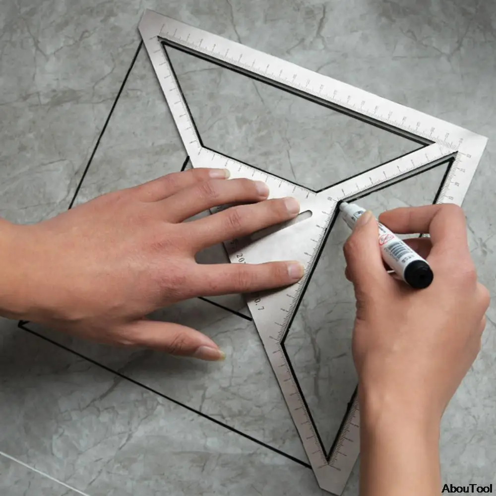 20x20CM-Floor-Drain-Locator-Stainless-Steel-Tile-Triangle-Ruler-Floor ...