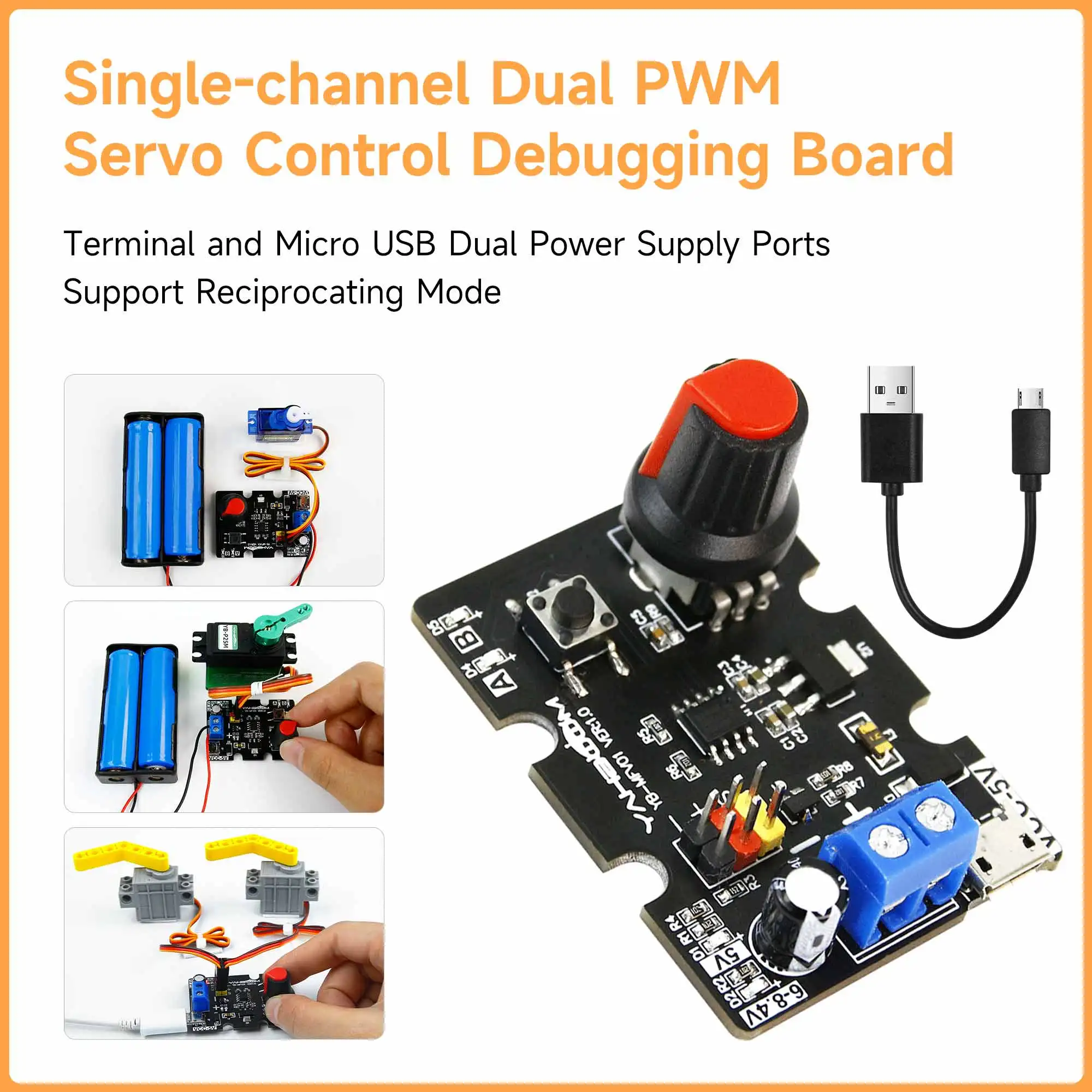 Single-channel-Servo-PWM-Control-Debugging-Board-Dual-interface-for-DIY ...
