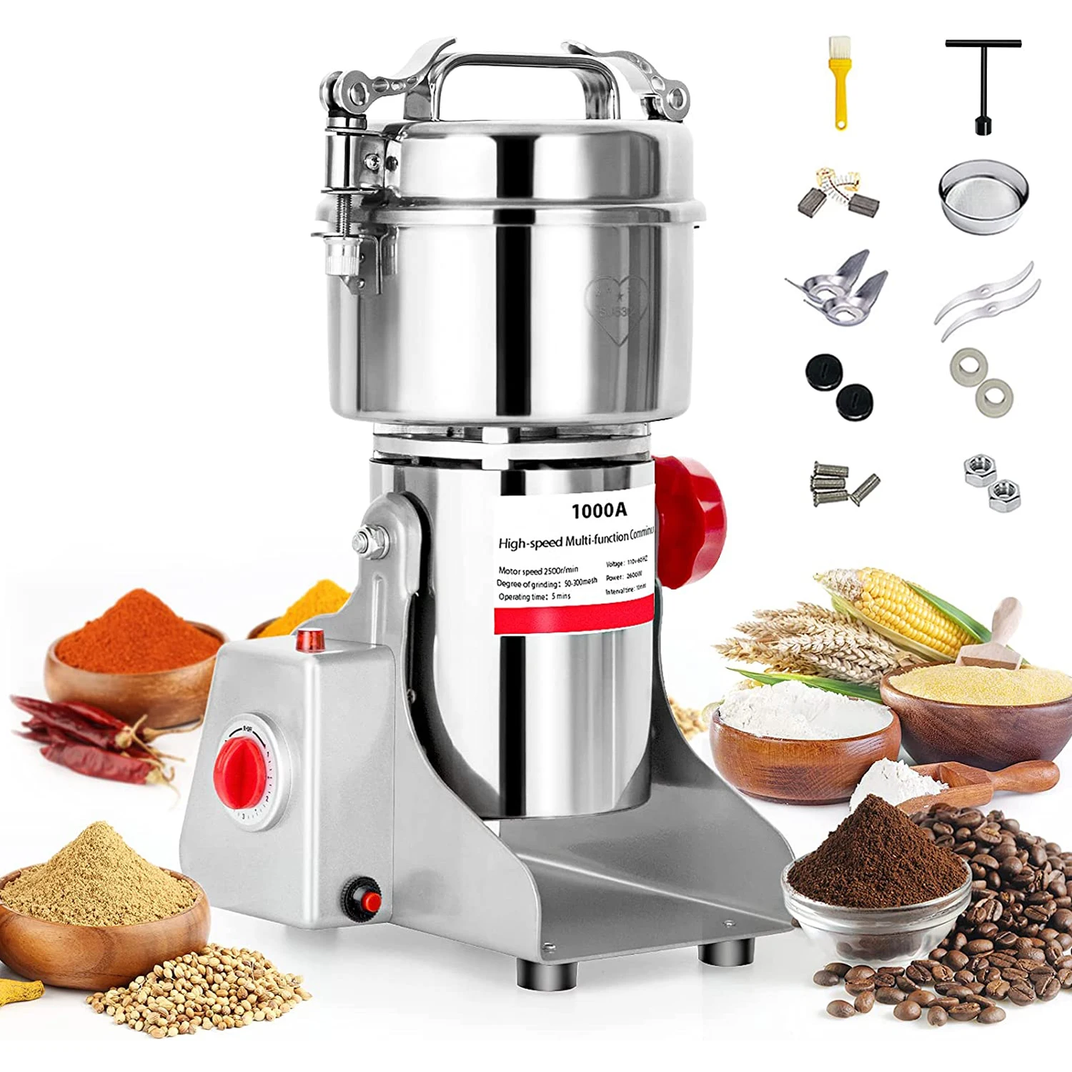 1000g-Electric-Grain-Mill-Grinder-3750W-High-Speed-Commercial-Grinders ...