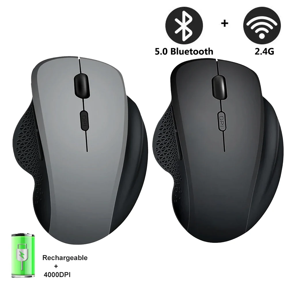 Mouse-Bluetooth-sem-fio-recarreg-vel-4000DPI-ratos-silenciosos-2-4G-USB-receptor-de-jogos ...