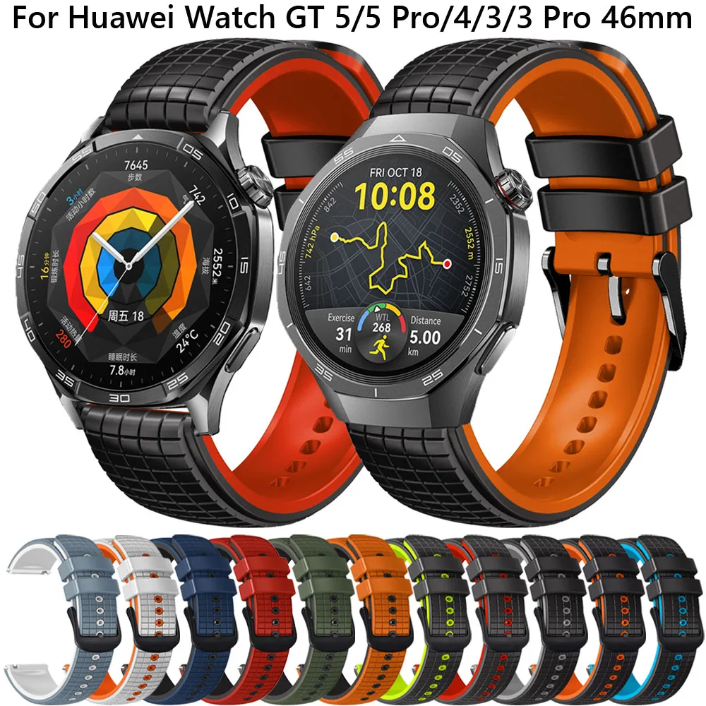 22mm-Strap-For-Huawei-Watch-GT-5-gt5-Pro-46mm-Silicone-Watchband-GT4 ...