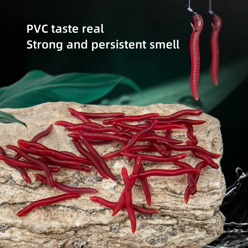 Simulated-Earthworm-Red-worm-fishing-lure-silicone-mini-shrimp-fishy ...