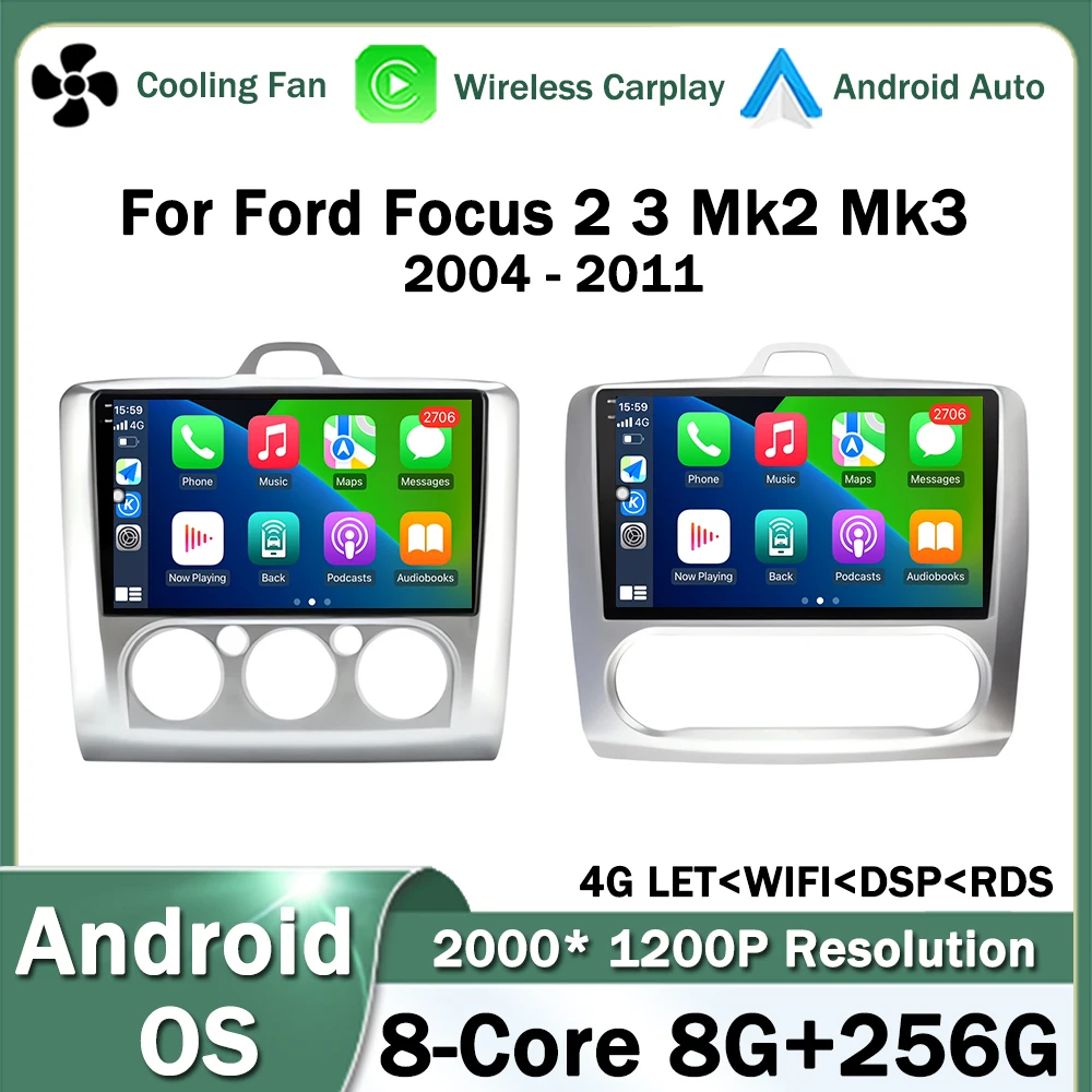 9-Inch-Wireless-CarPlay-Android-Auto-Radio-for-Ford-Focus-2-3-Mk2-Mk3 ...