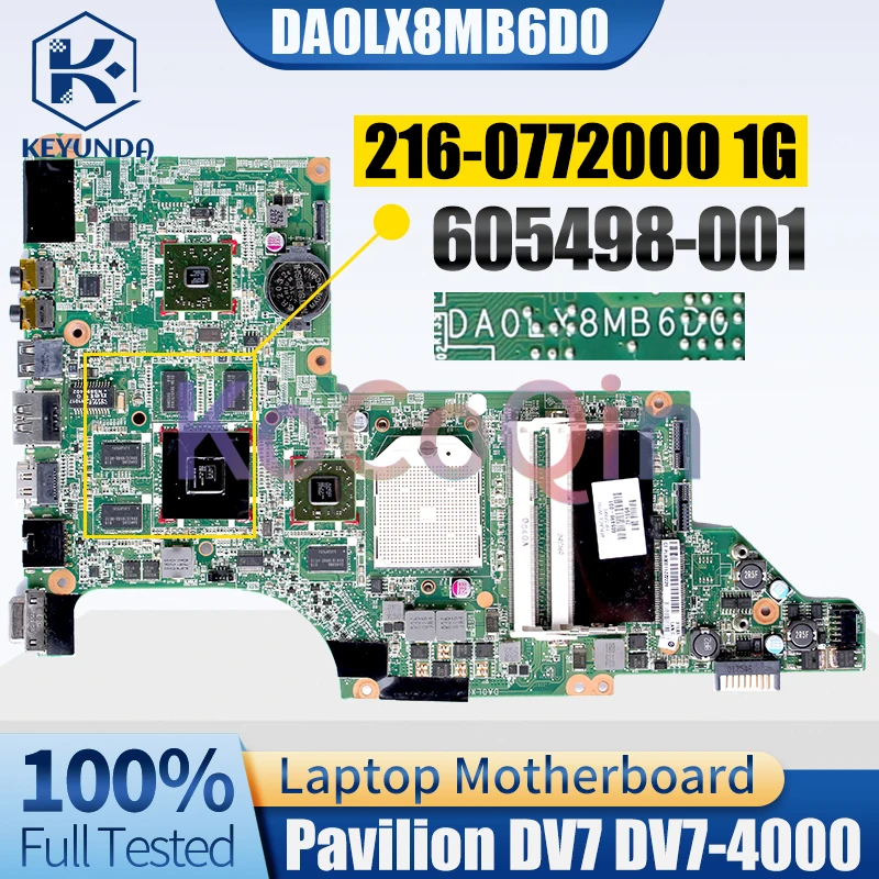 DA0LX8MB6D0-For-HP-Pavilion-DV7-DV7-4000-Notebook-Mainboard-605498-001 ...