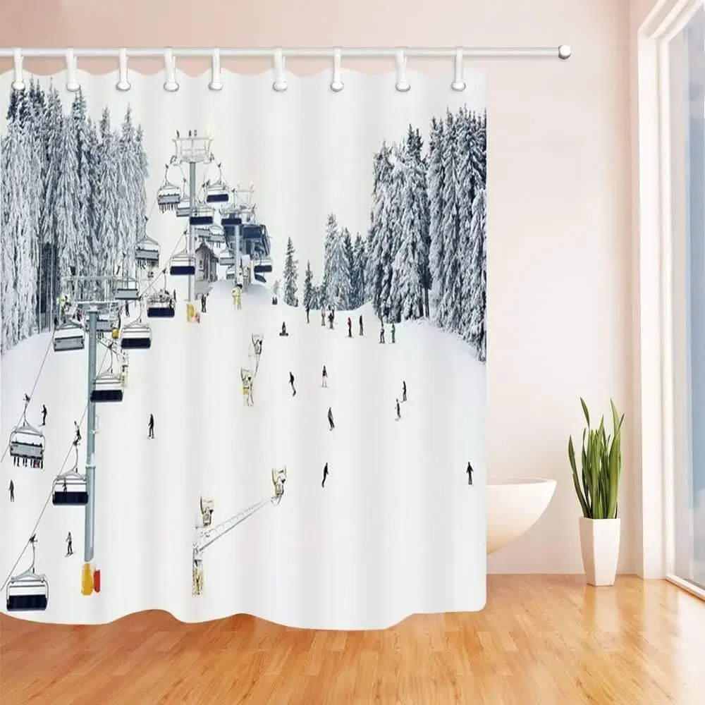 Winter Travel Snow Mountain Skiing Cable Car Polyester Fabric Snow Bath ...