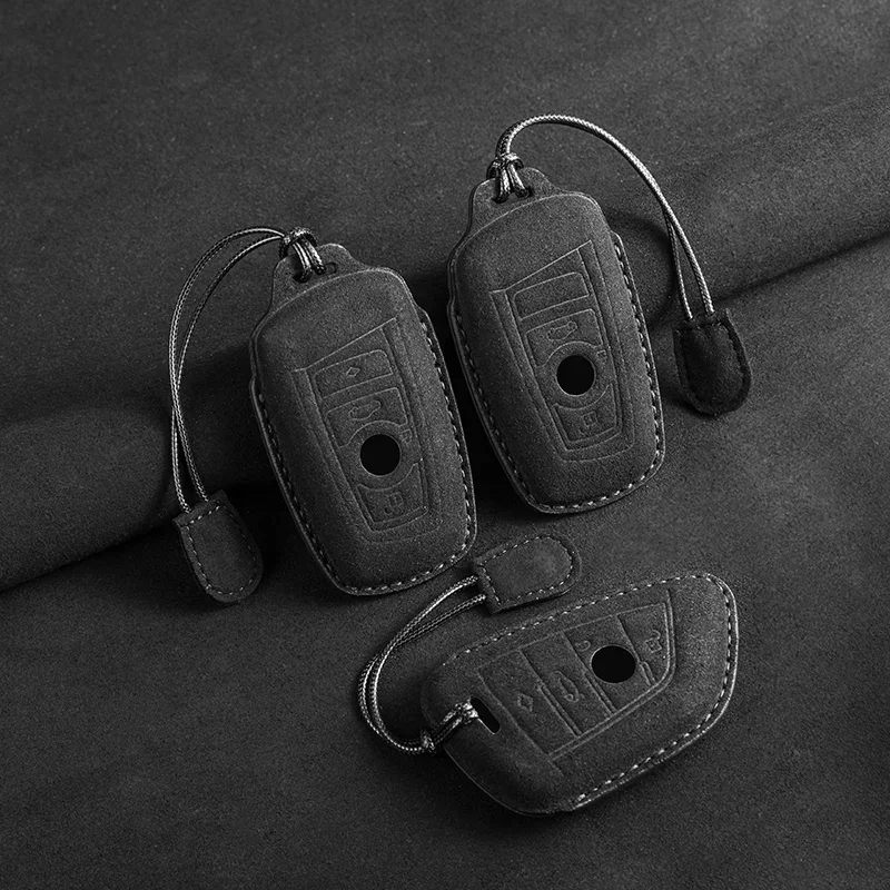Leather Remote Car Key Cover Keychain Key Case For BMW X1 X3 X4 X5 X6 ...
