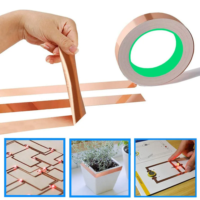 Copper-Foil-Tape-With-Double-Sided-Conductive-For-Stained-Glass-EMI ...