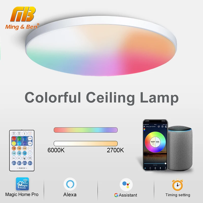 30w Ceiling Light Smart App Control 220v Led Rgb Ceiling Lamp Wifi ...