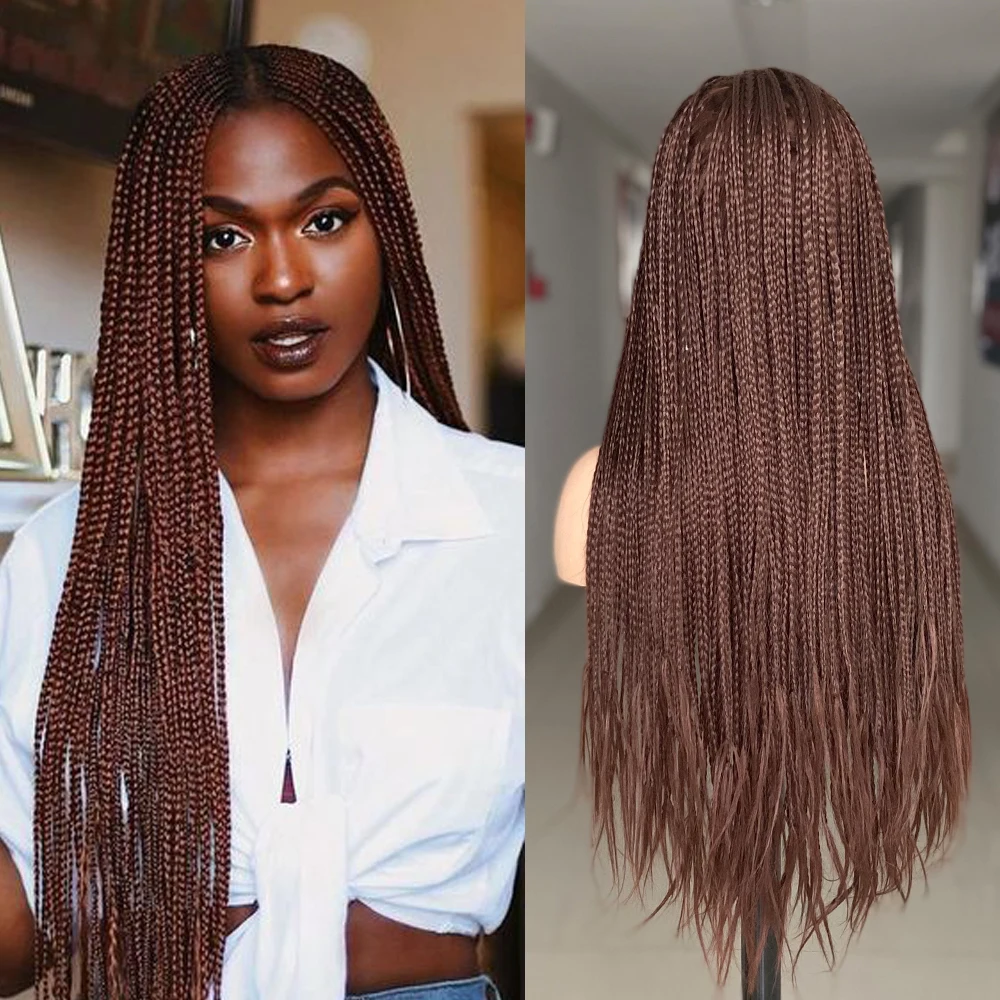 Ombre-Brown-Cosplay-Braiding-Hair-Wig-26-inch-Braided-Wigs-For-Black ...